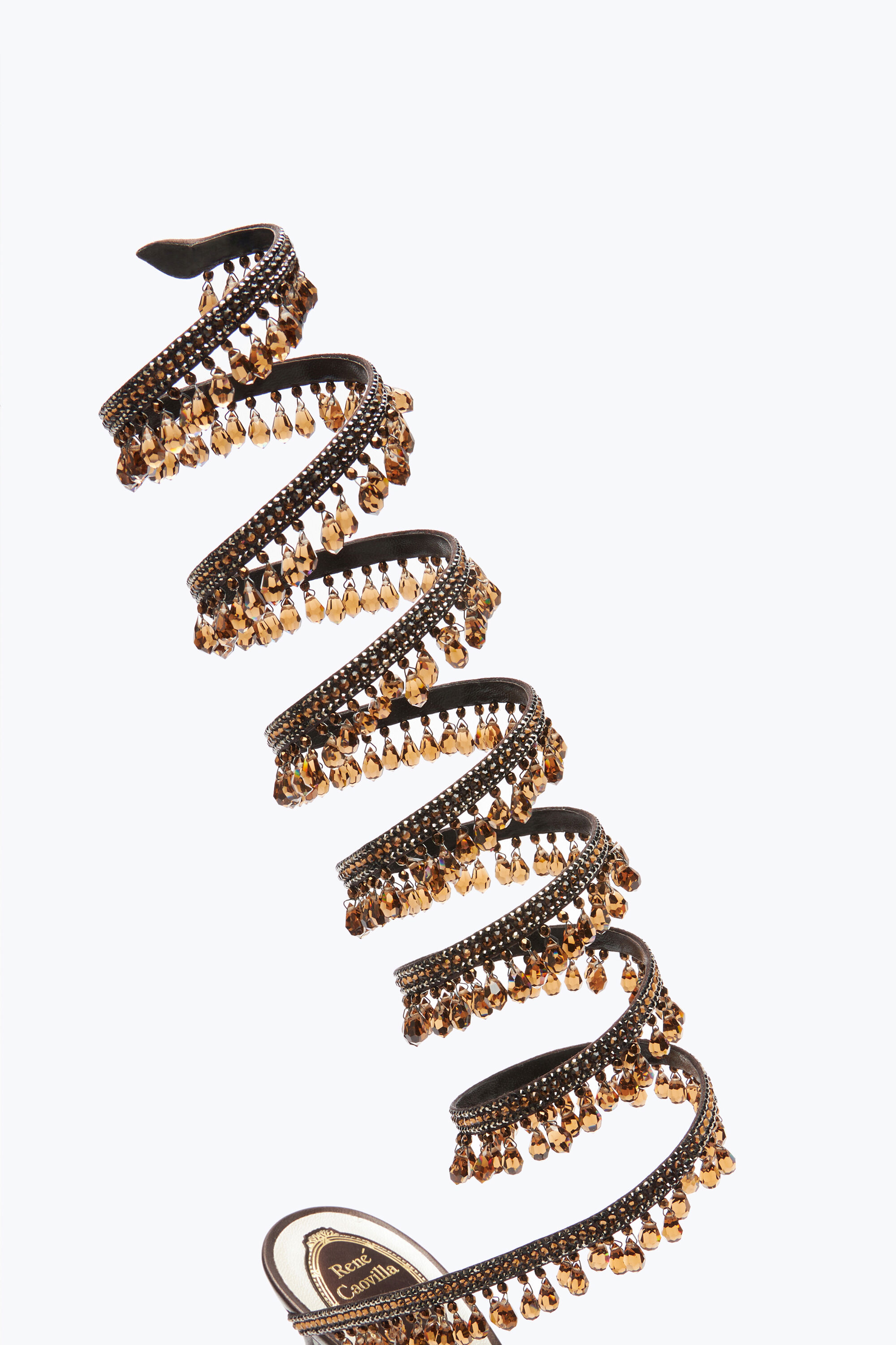 Jeweled Chandelier Crystal Chestnut Brown Sandal 105 | Rene Jeweled Chandelier Crystal Chestnut Brown Sandal 105 | Rene