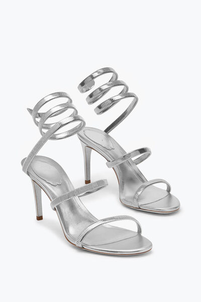 high silver sandals